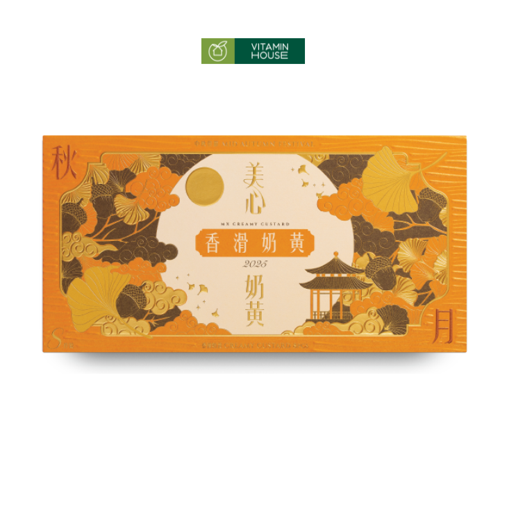 Bánh Trung Thu Nhập Khẩu Meixin HongKong Kem Trứng (45gx8 cái/hộp)