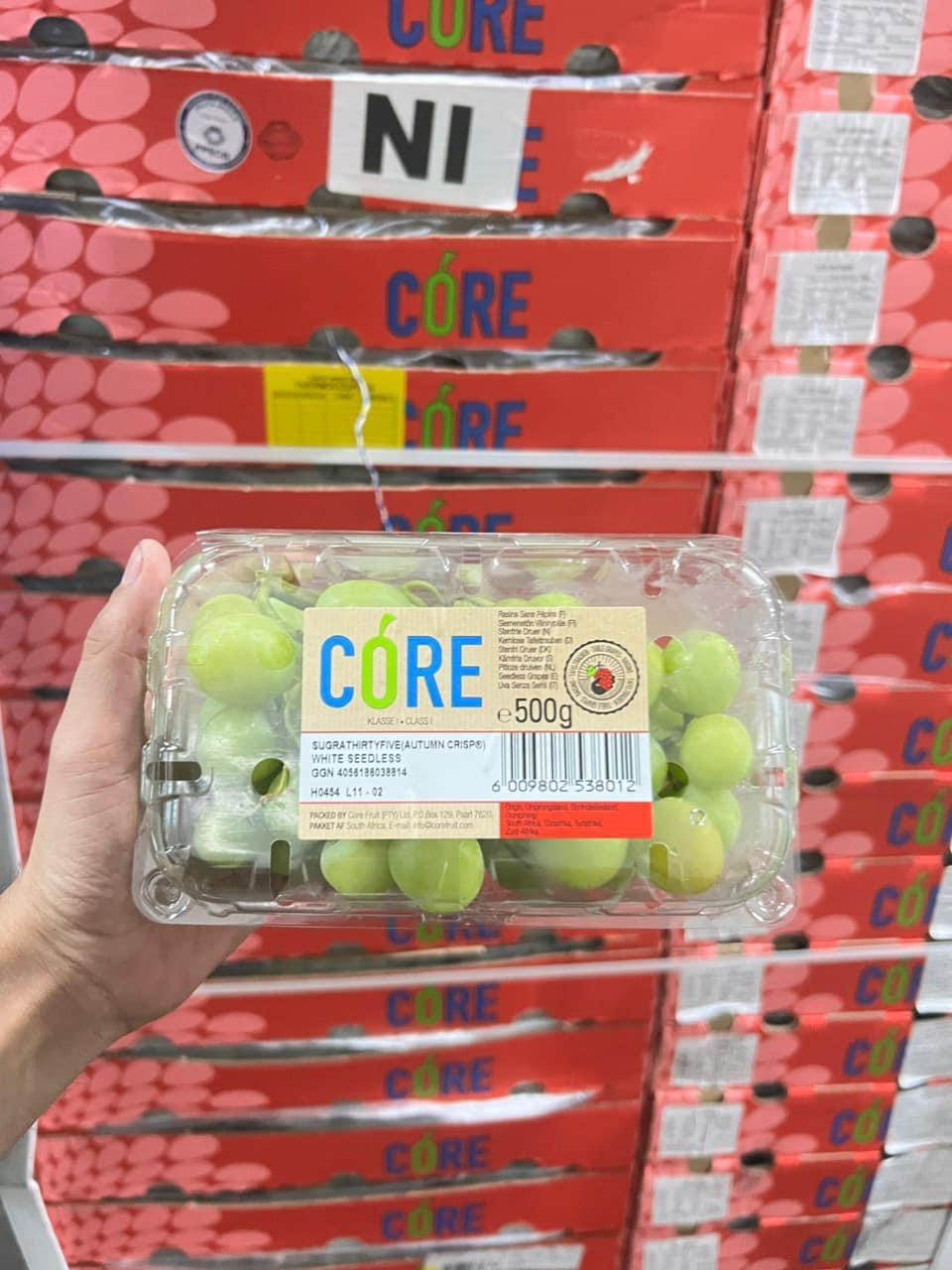 Nho Xanh Nam Phi Core Hộp 500g