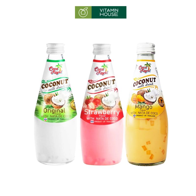 Nước Sữa Dừa Thạch Dừa Coco Royal Chai 290ml Ngon Đậm Vị
